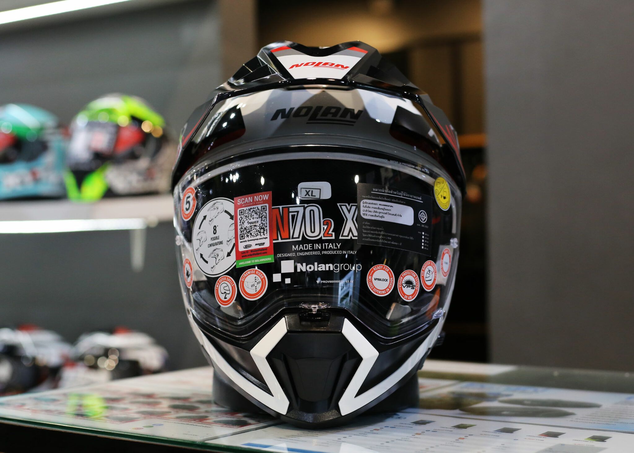 หมวกกันน็อค NOLAN N70-2 X Bungee Flat White – MoreThanBikeShop