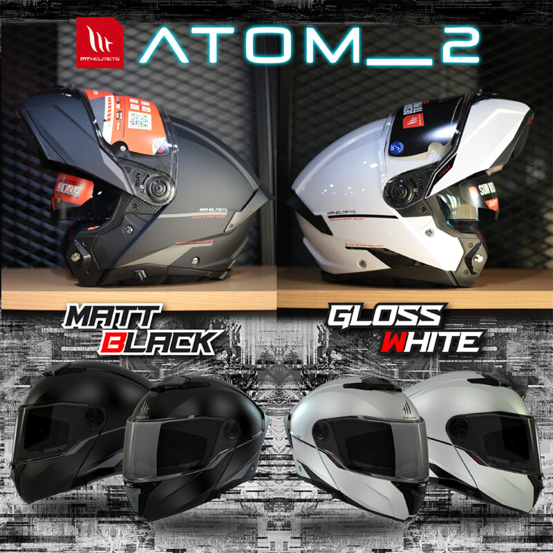 หมวกกันน็อคยกคาง MT รุ่น ATOM2 SV Plain Color – หมวกกันน็อก ถุงมือ ...